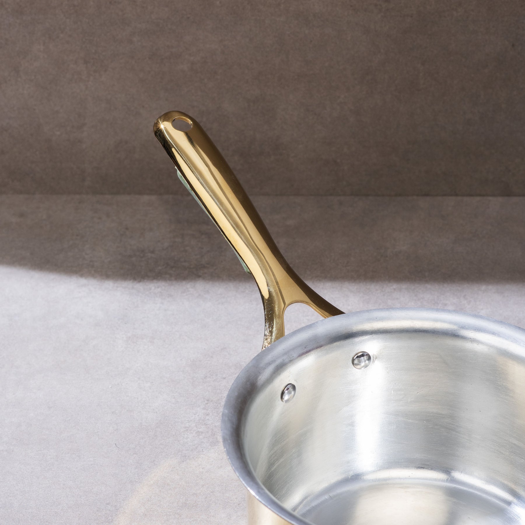 Golden Handmade Pure Brass Saucepan- Brass Cookware | P-TAL