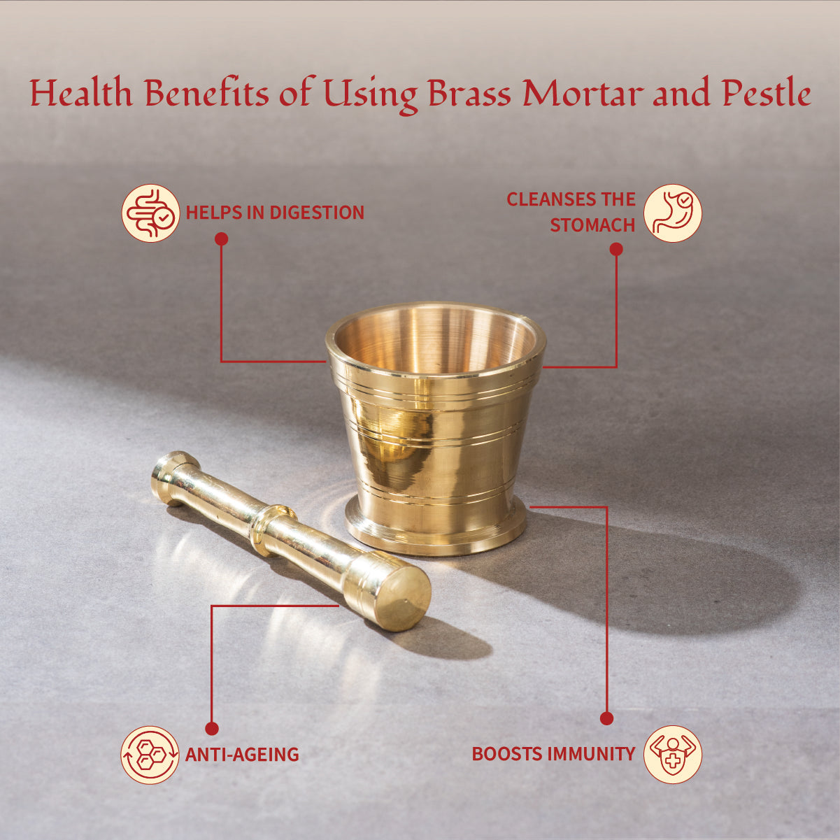 Traditional Handcrafted Pure Brass Mortar and Pestle (Okhli) | P-TAL