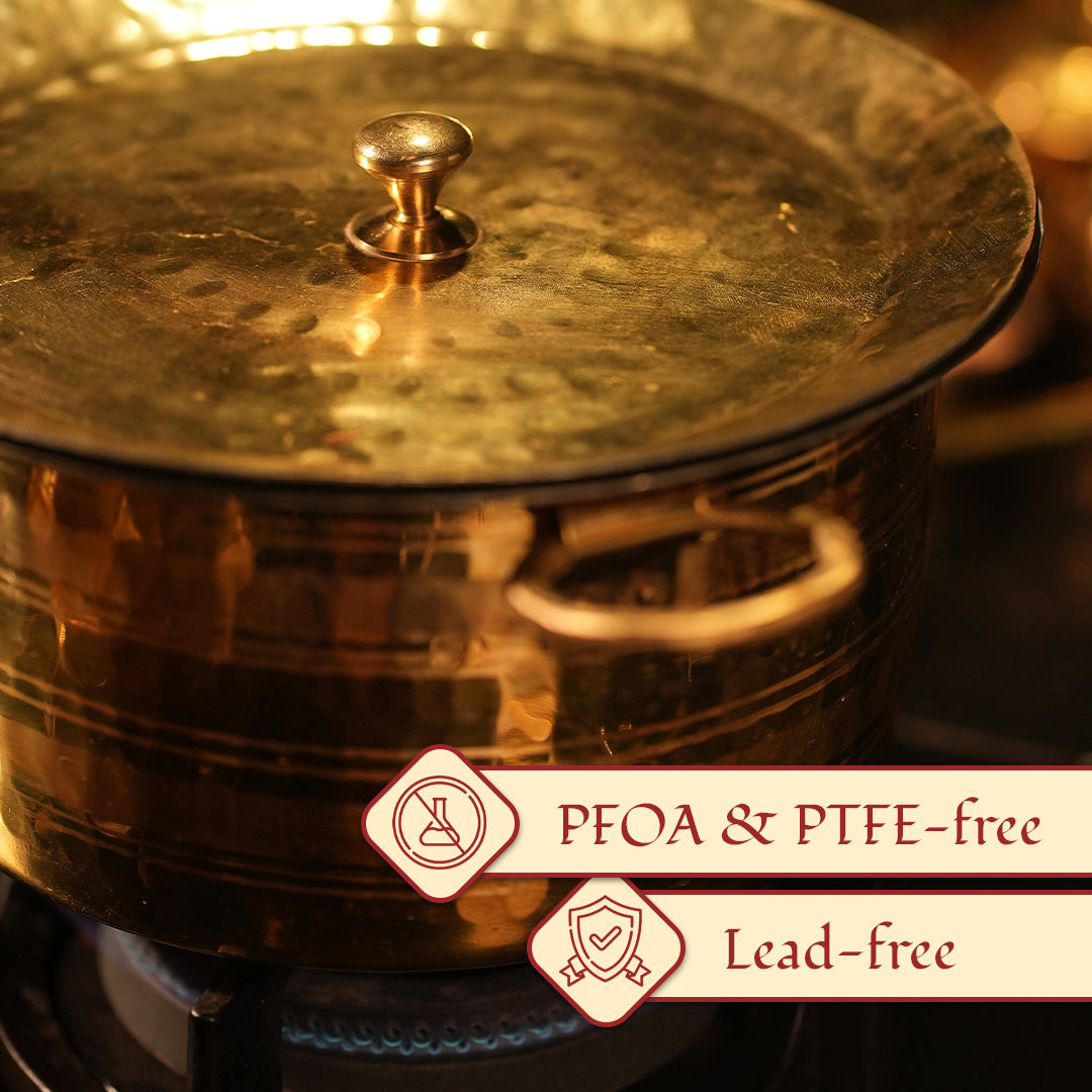 Buy Brass Patila / Topia with Lid and Holders Online | P-TAL