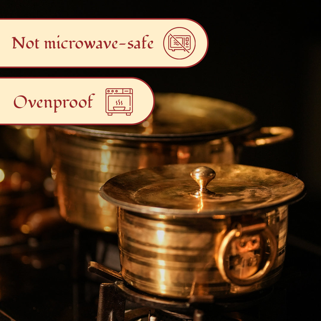 Buy Brass Patila / Topia with Lid and Holders Online | P-TAL