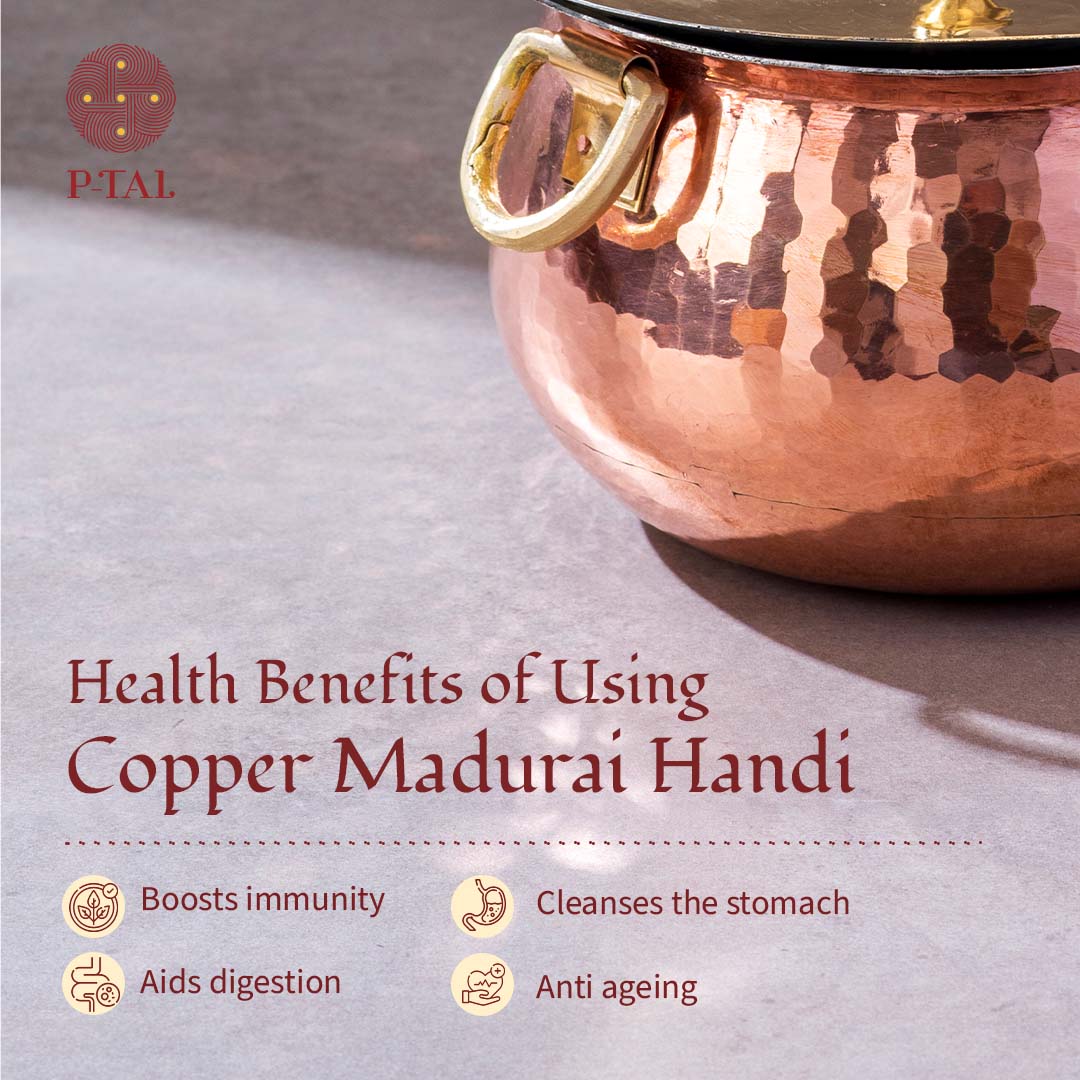 Rose Gold Pure Copper Patili for Cooking Online | P-TAL