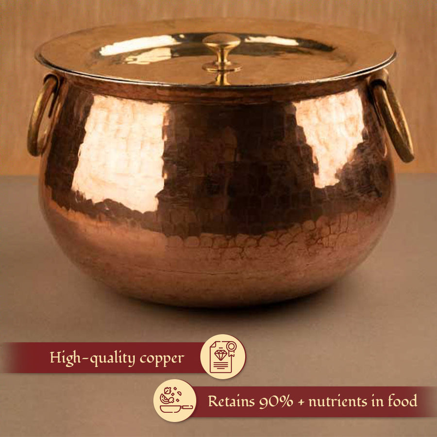 Rose Gold Pure Copper Patili for Cooking Online | P-TAL