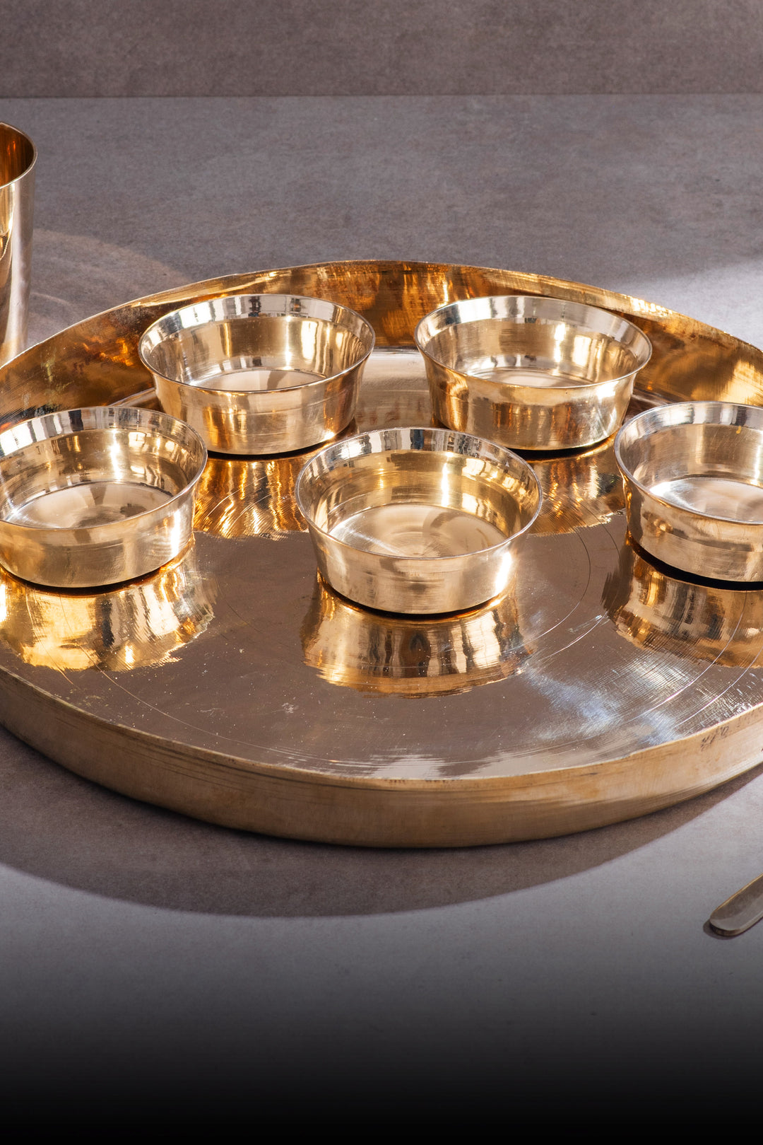 Kansa Dinner Thaali/Plate Set (10.5" Thaali/Plate) - 5 pieces (1 Thaal ...